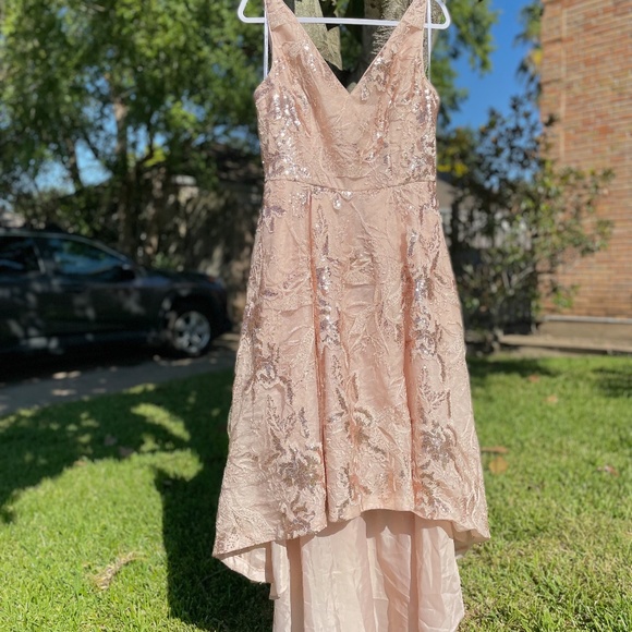 Calvin Klein | Dresses | Stunning Calvin Klein Rose Gold Sequence Gown ...